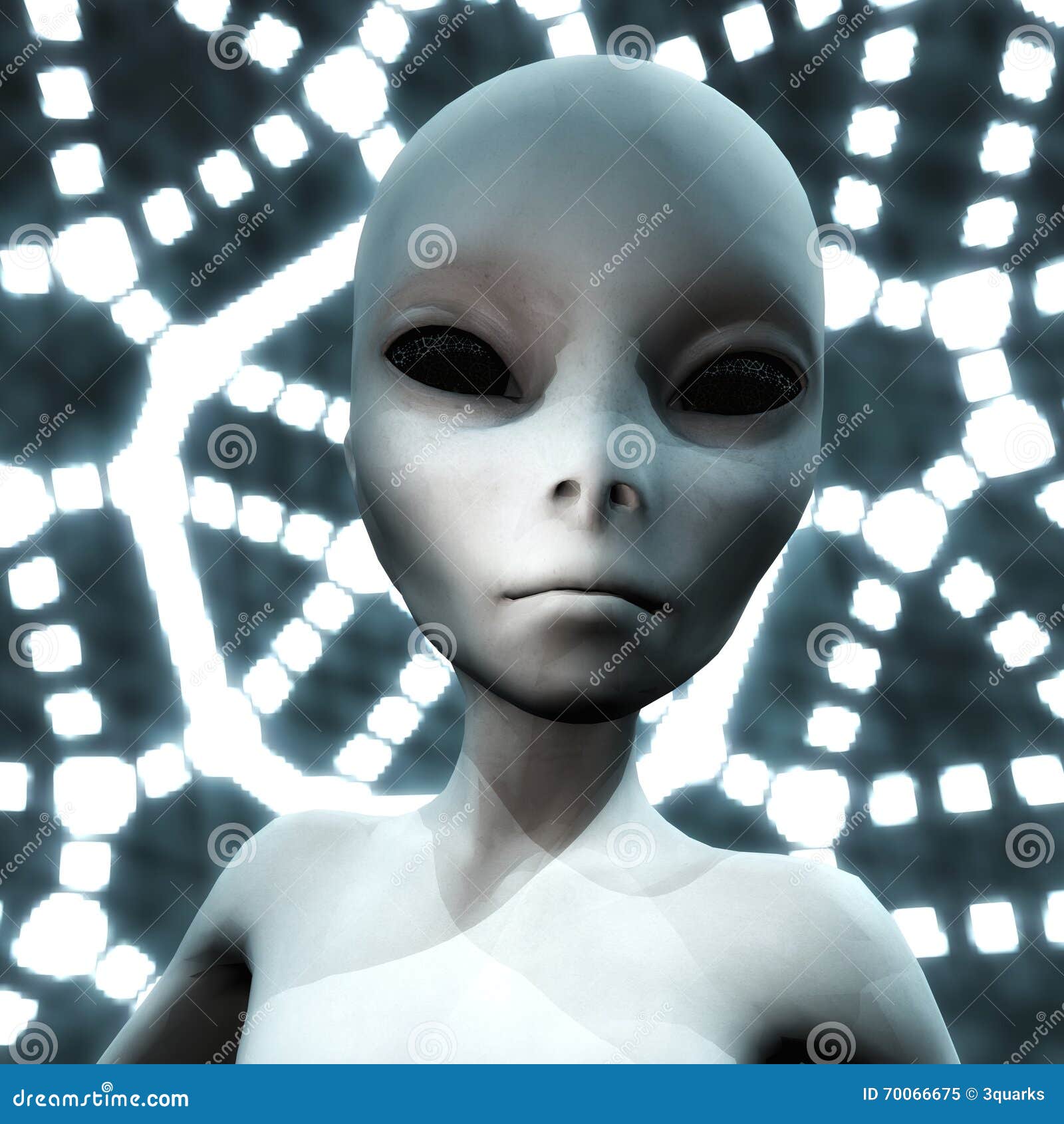 3D Rendering of an Alien stock illustration. Illustration of fiction ...