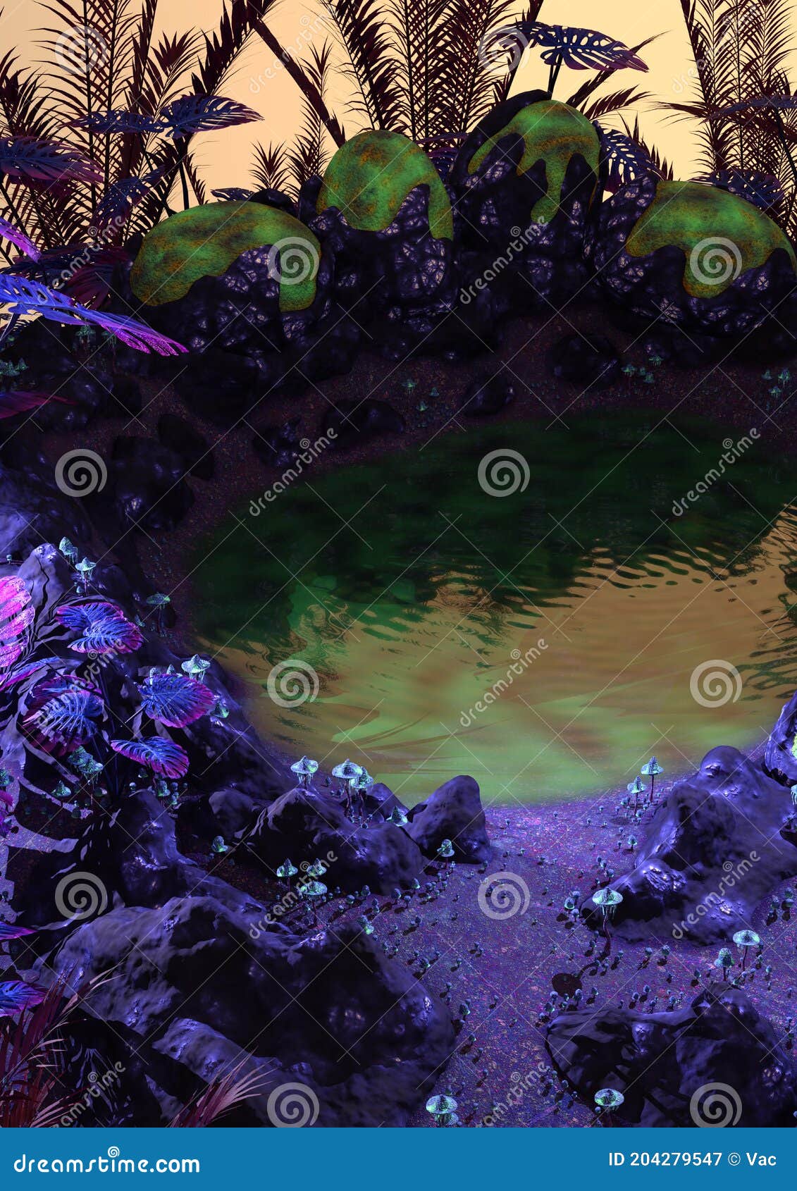 3D Rendering Alien Place stock illustration. Illustration of fantastic ...