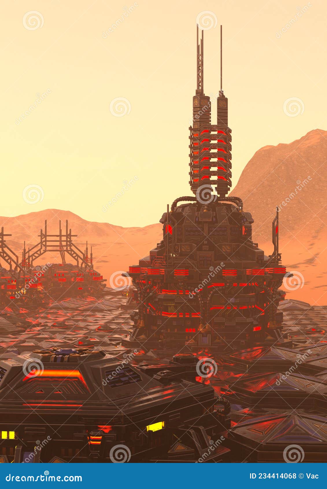 3D Rendering Alien Planet stock illustration. Illustration of space ...