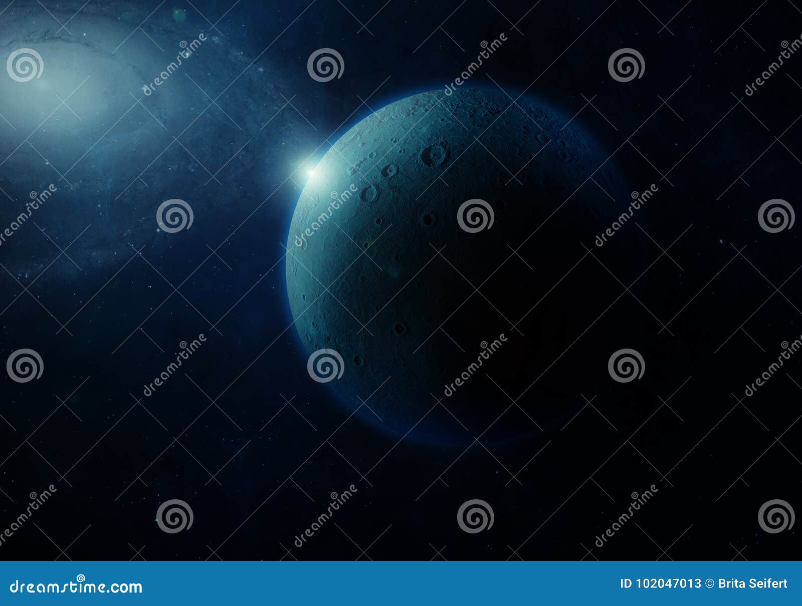 3d Rendering: Alien Planet and Stars from Space Stock Illustration ...