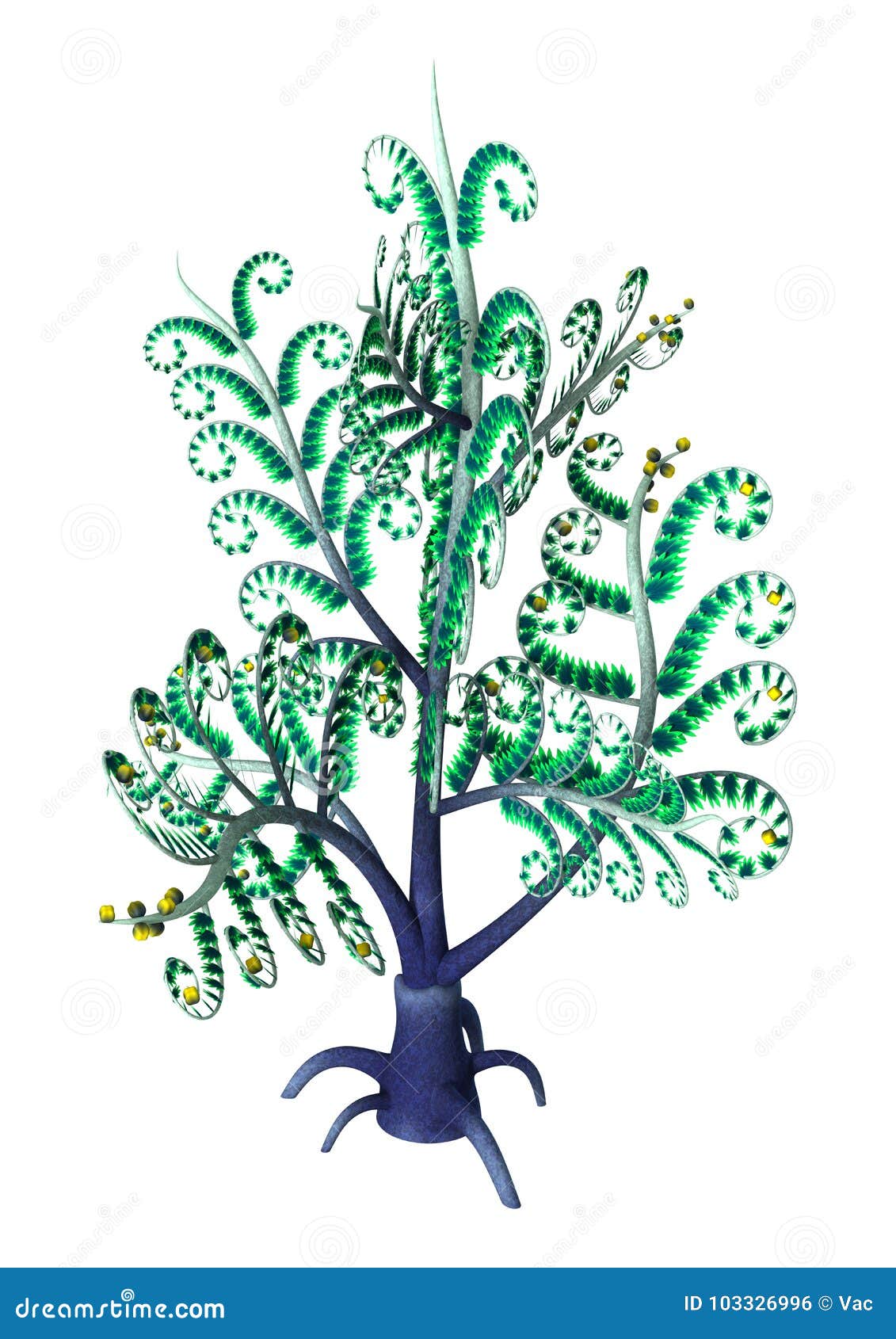 3D Rendering Alien Plant on White Stock Illustration - Illustration of ...
