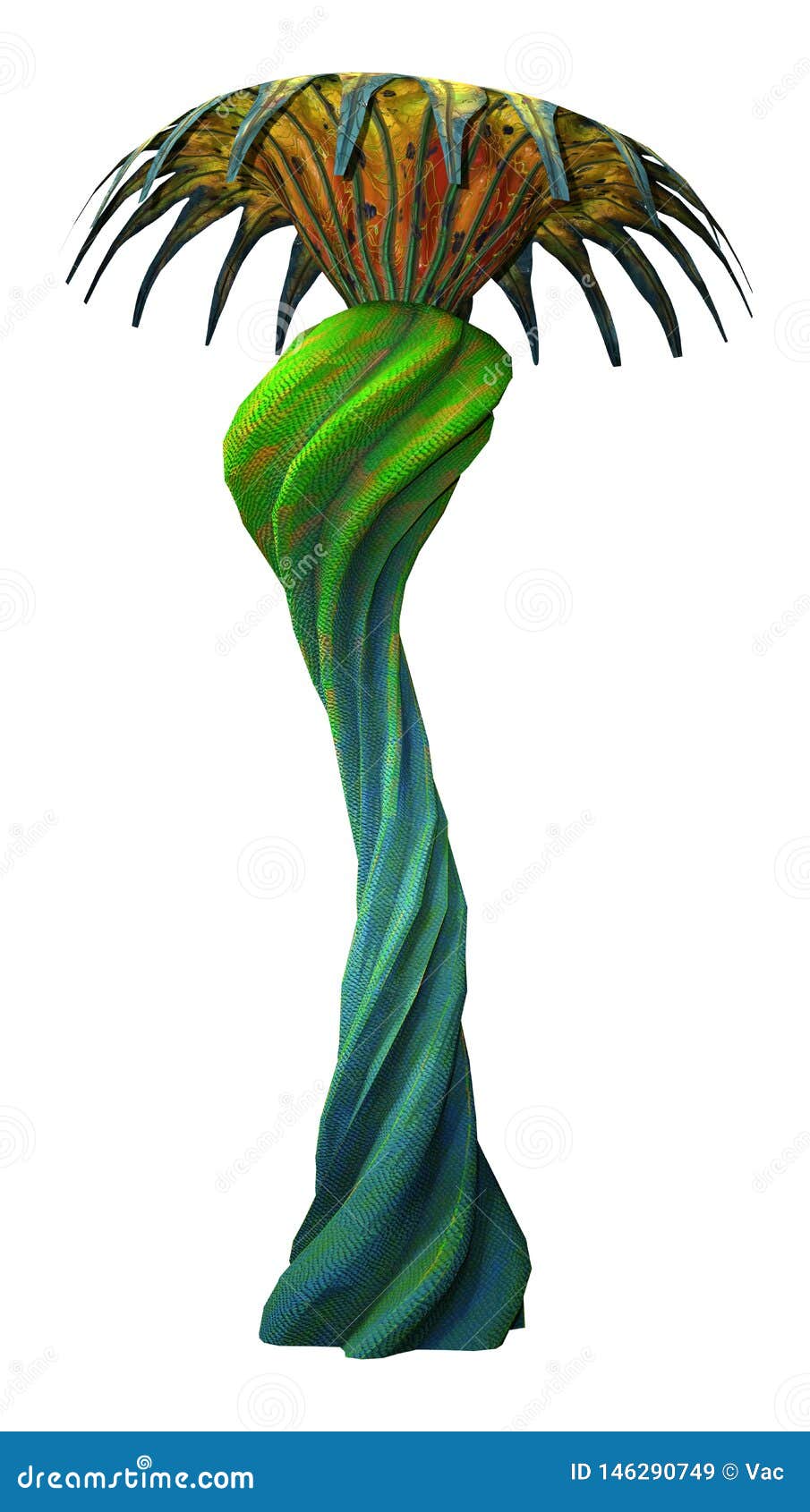 3D Rendering Alien Plant on White Stock Illustration - Illustration of ...