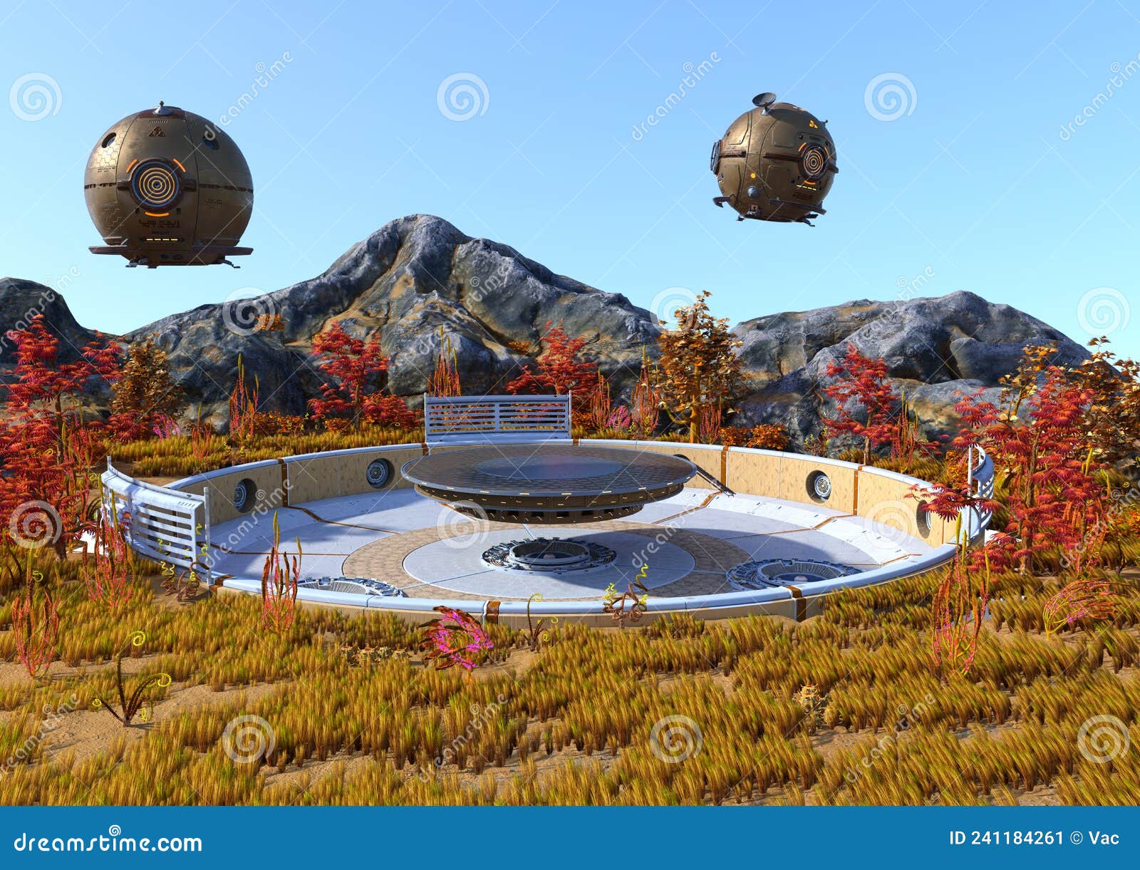 3D Rendering Alien Plantet stock illustration. Illustration of ...