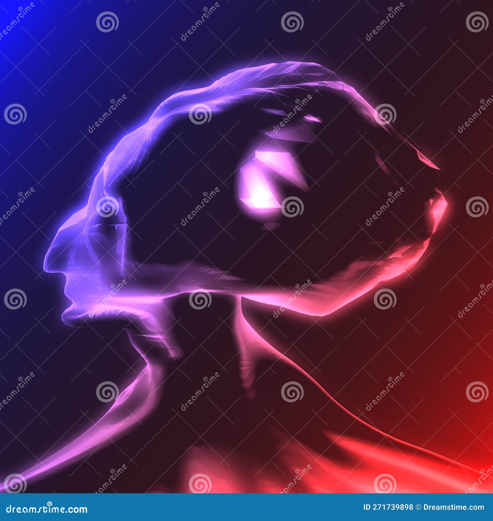 Alien in profile stock illustration. Illustration of blue - 271739898