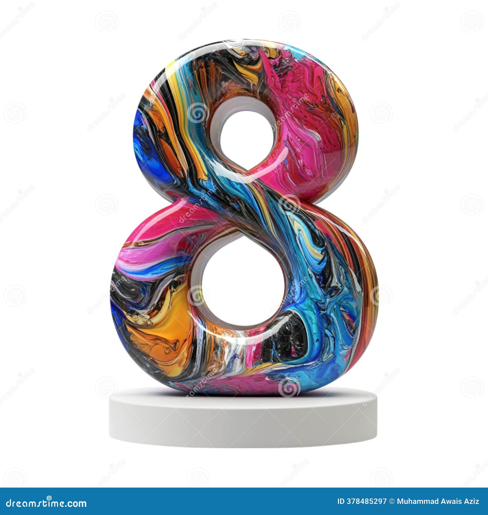 3D Rendering Of A Alphabet Number 8 Letter Made From Corel On ...