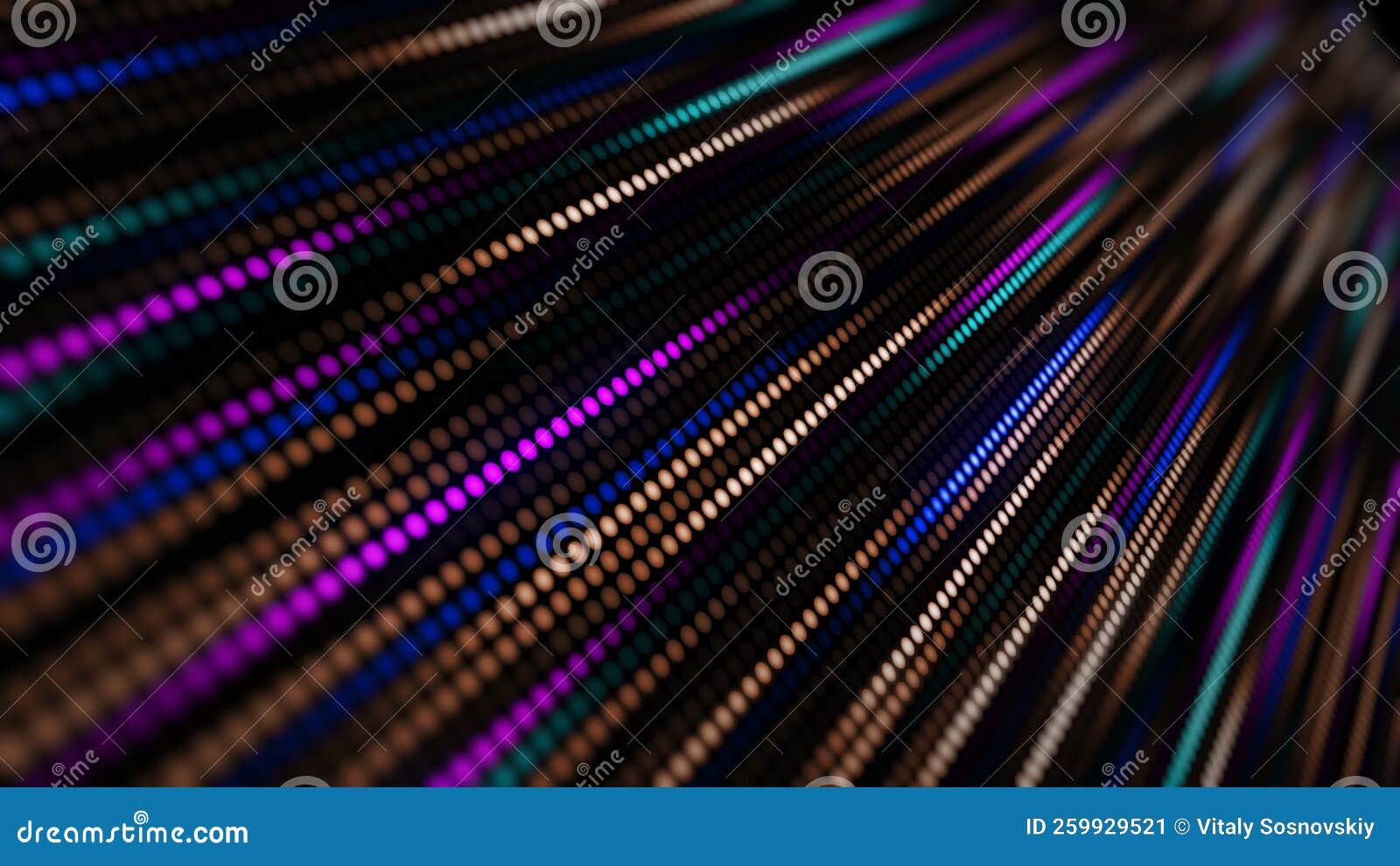 3D Rendering Amazing Bright Neon Background of Round Lights Stock ...