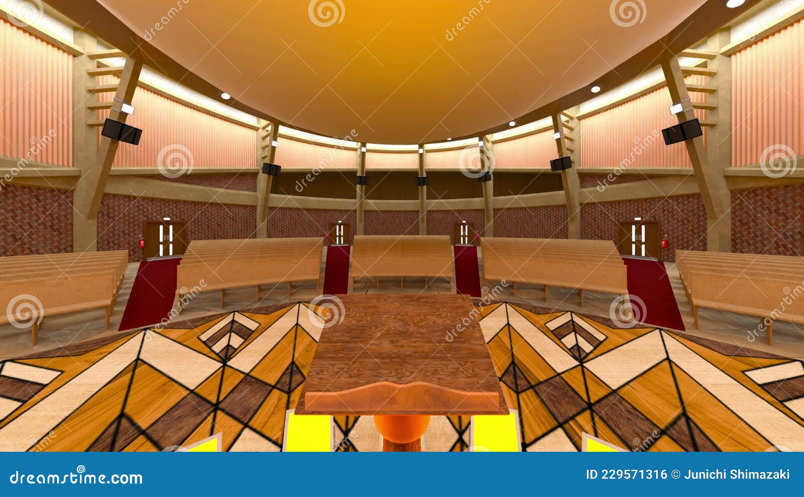 3D Rendering of the Amphitheater Stock Footage - Video of japanese ...