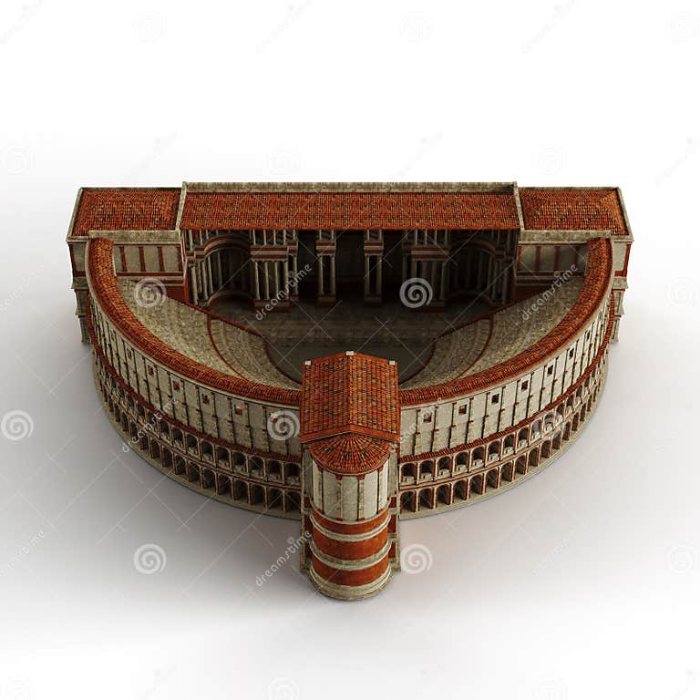 3D Rendering of an Amphitheater Model Isolated on a White Background ...