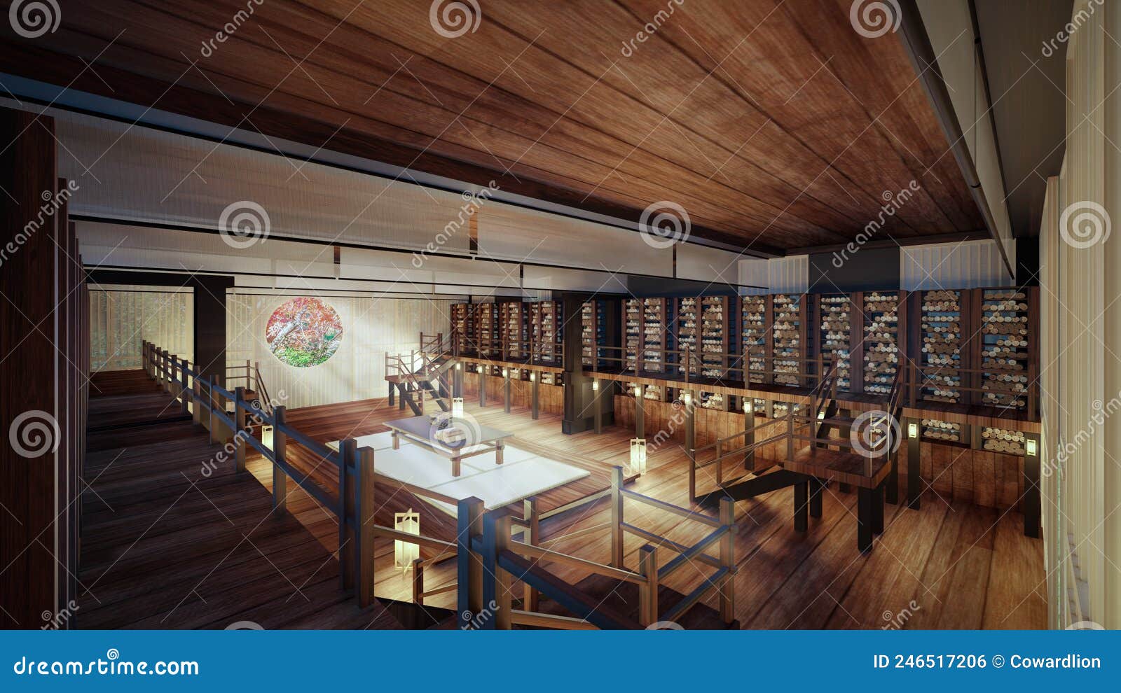 3D Rendering of an Ancient Chinese Bamboo Scroll Book Library Stock ...