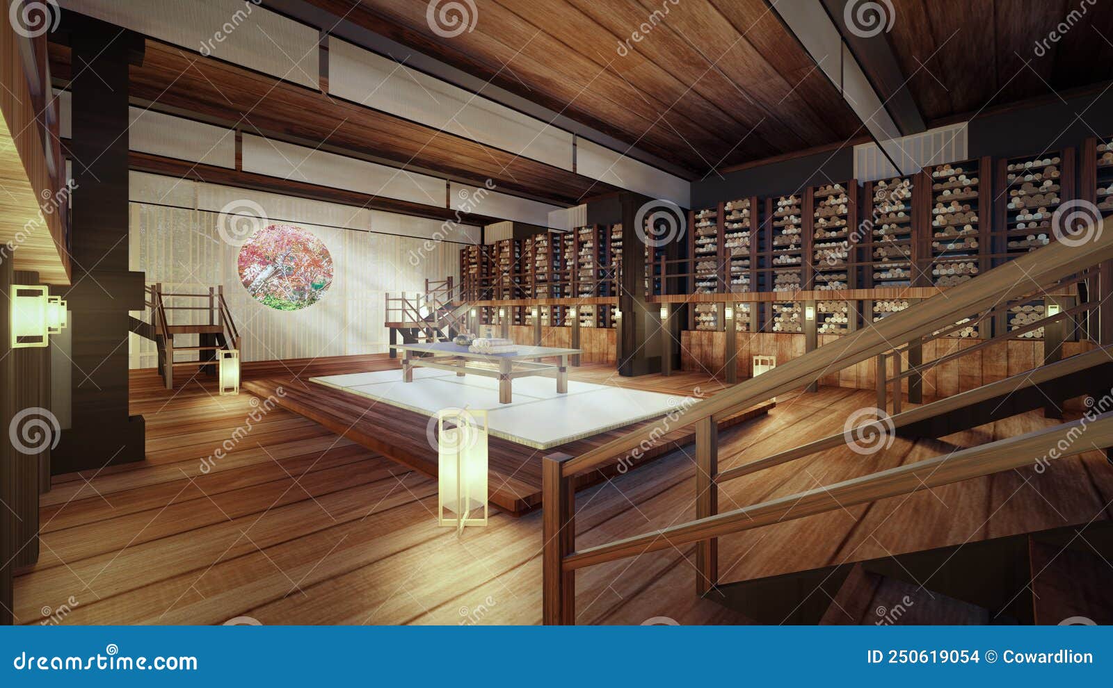 3D Rendering of an Ancient Chinese Bamboo Scroll Book Library Stock ...