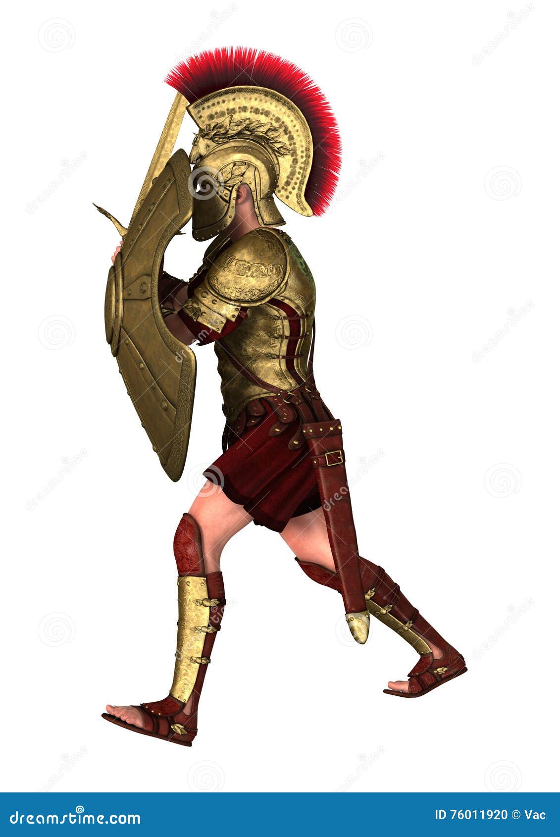 3D Rendering Ancient Greek Soldier on White Stock Illustration ...