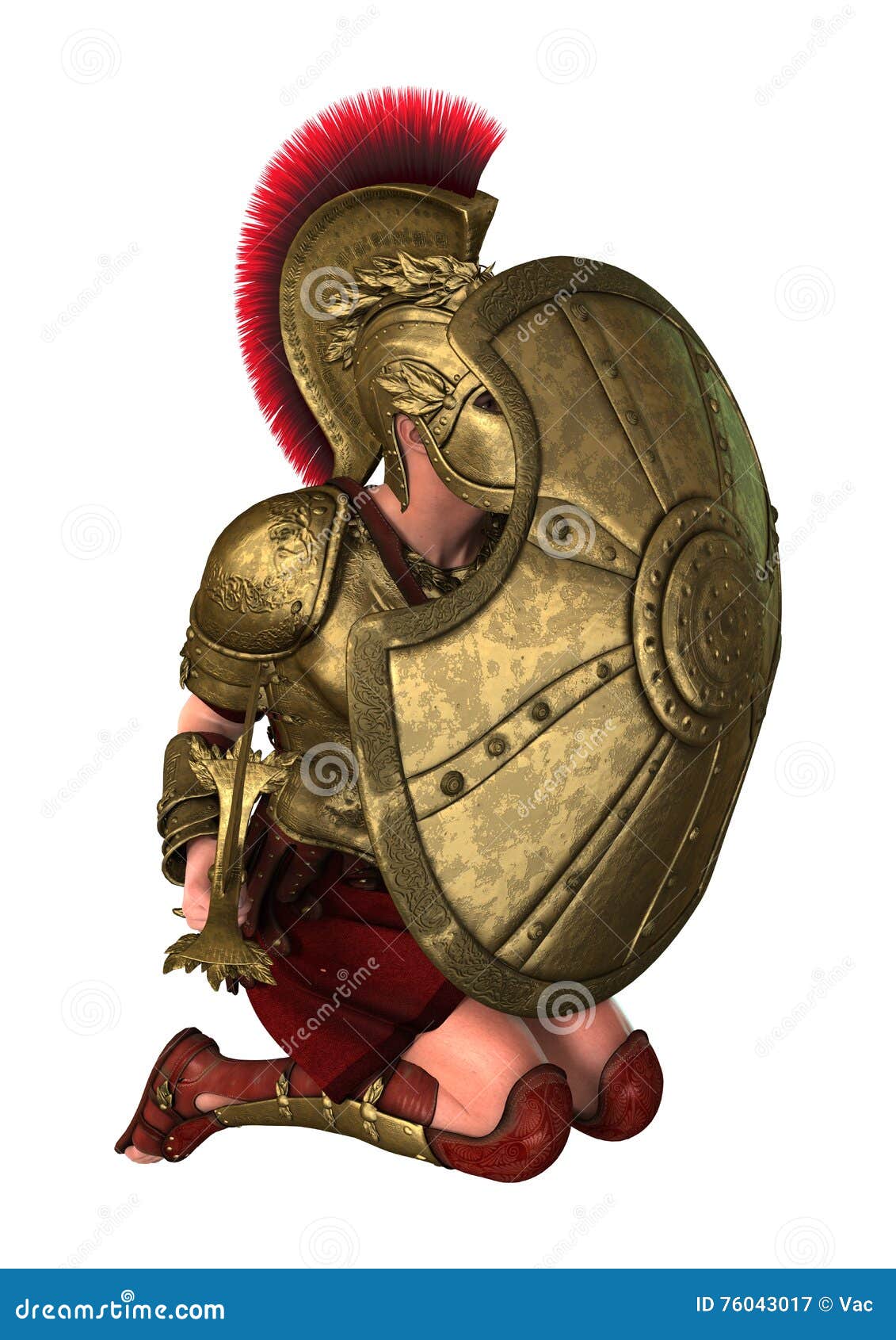 3D Rendering Ancient Greek Soldier on White Stock Illustration ...