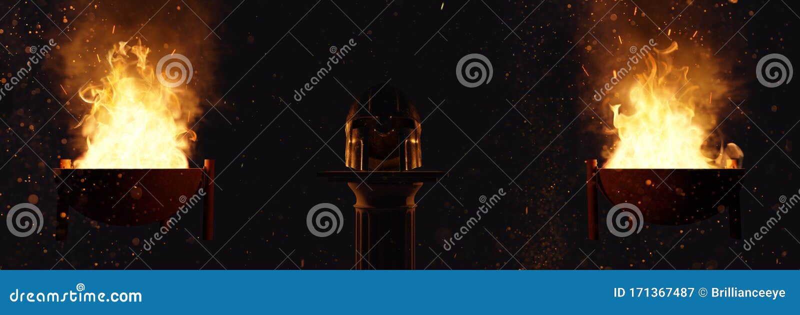 3d Rendering Of Ancient Greek Sparta Type Helmet Laying On Greek Column ...