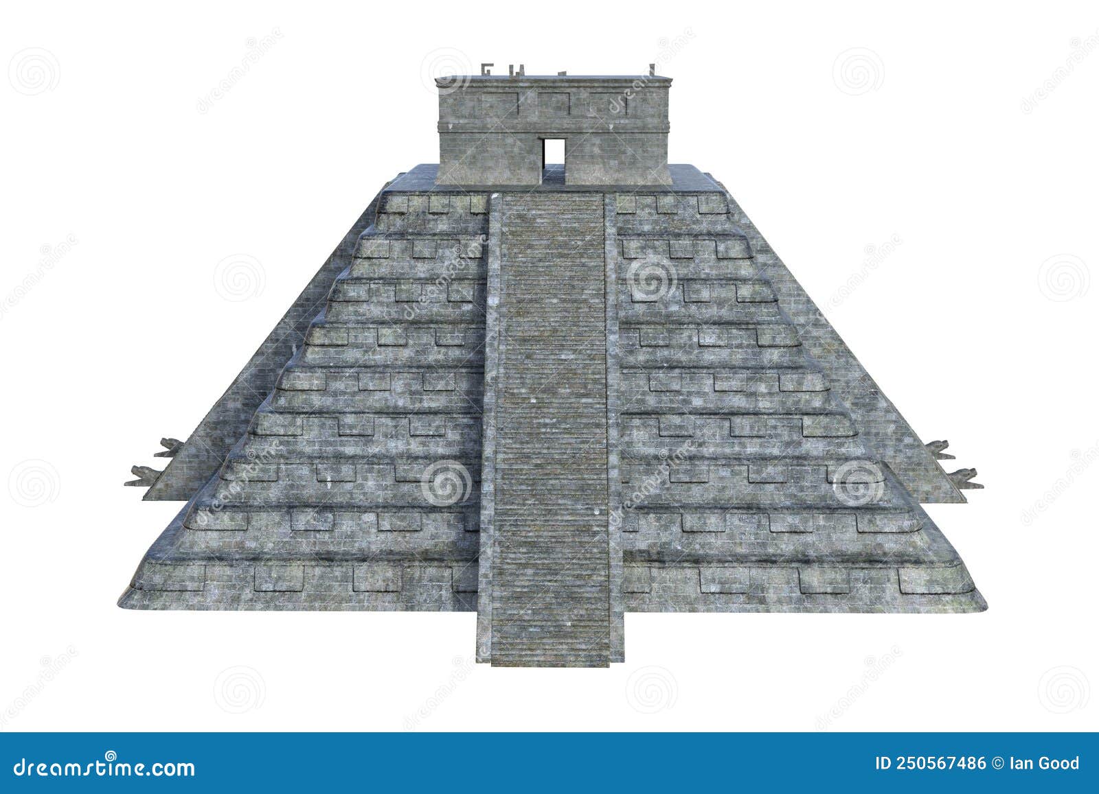 3D Illustration of an Ancient Mayan Temple Pyramid Structure Isolated ...