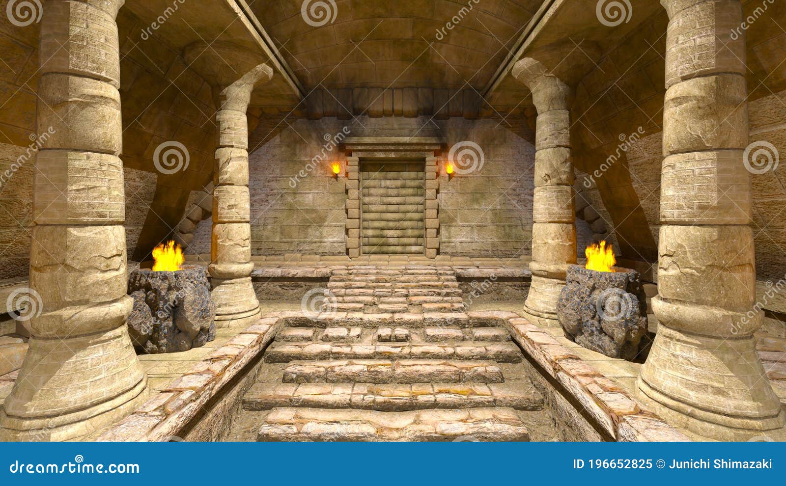 3D Rendering of Ancient Ruins Stock Illustration - Illustration of ...