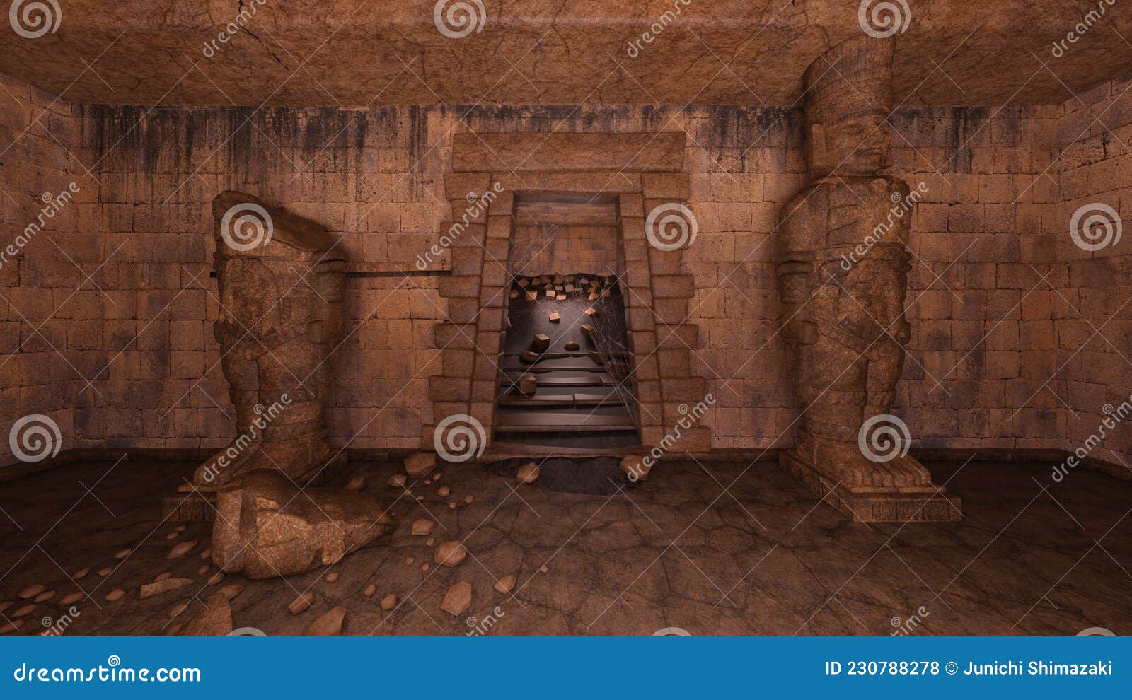 3D Rendering of the Ancient Ruins Stock Illustration - Illustration of ...