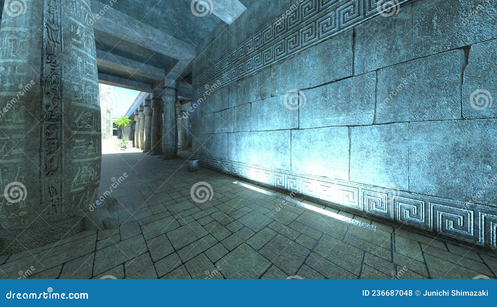 3D Rendering of the Ancient Ruins Stock Illustration - Illustration of ...