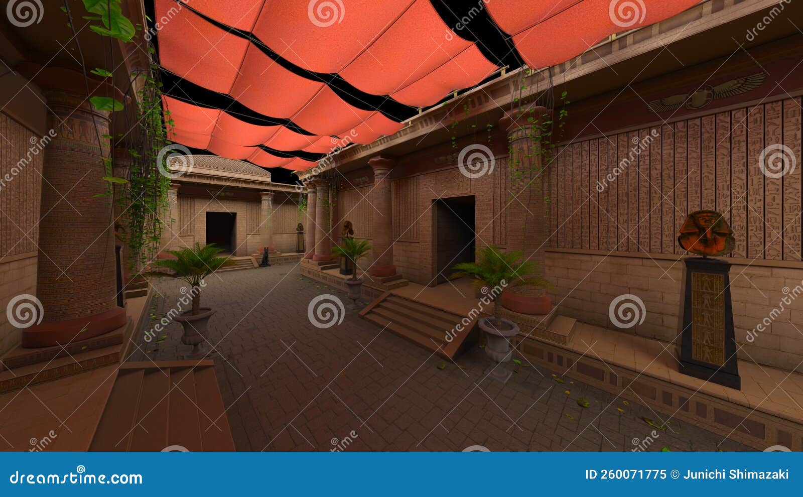 3D Rendering of the Ancient Ruins Stock Illustration - Illustration of ...