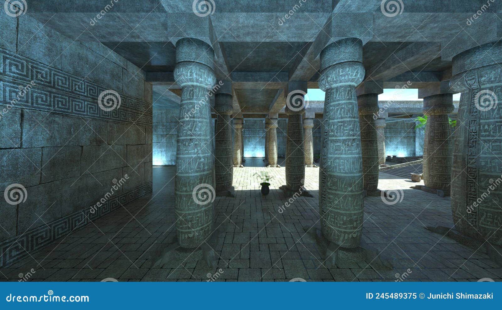 3D Rendering of the Ancient Ruins Stock Illustration - Illustration of ...