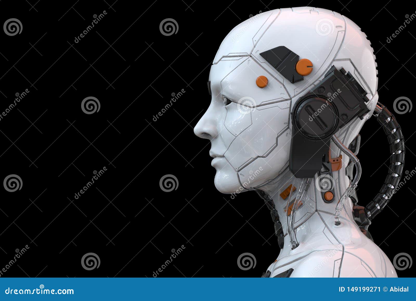 Android Robot Cyborg Woman Humanoid Side View - 3d Rendering Stock ... Android Robot Cyborg Woman Humanoid Side View - 3d Rendering Stock ...