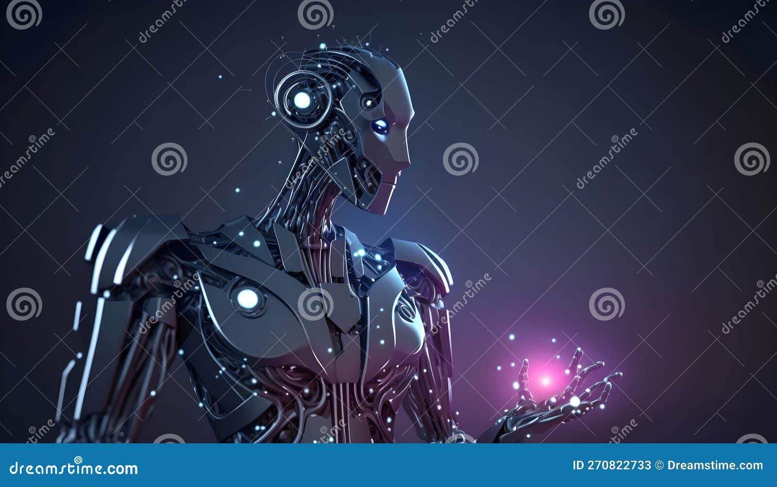 3d Rendering Of Android Robot Technology Background Abstract