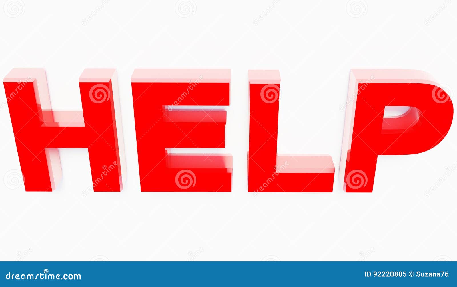 3d Rendering Animated Red Letters Help Stock Illustration ...