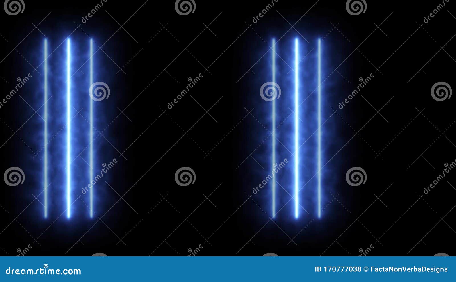 Seamless Looped 3D Rendering Animation of Abstract Blue Fire Lines ...