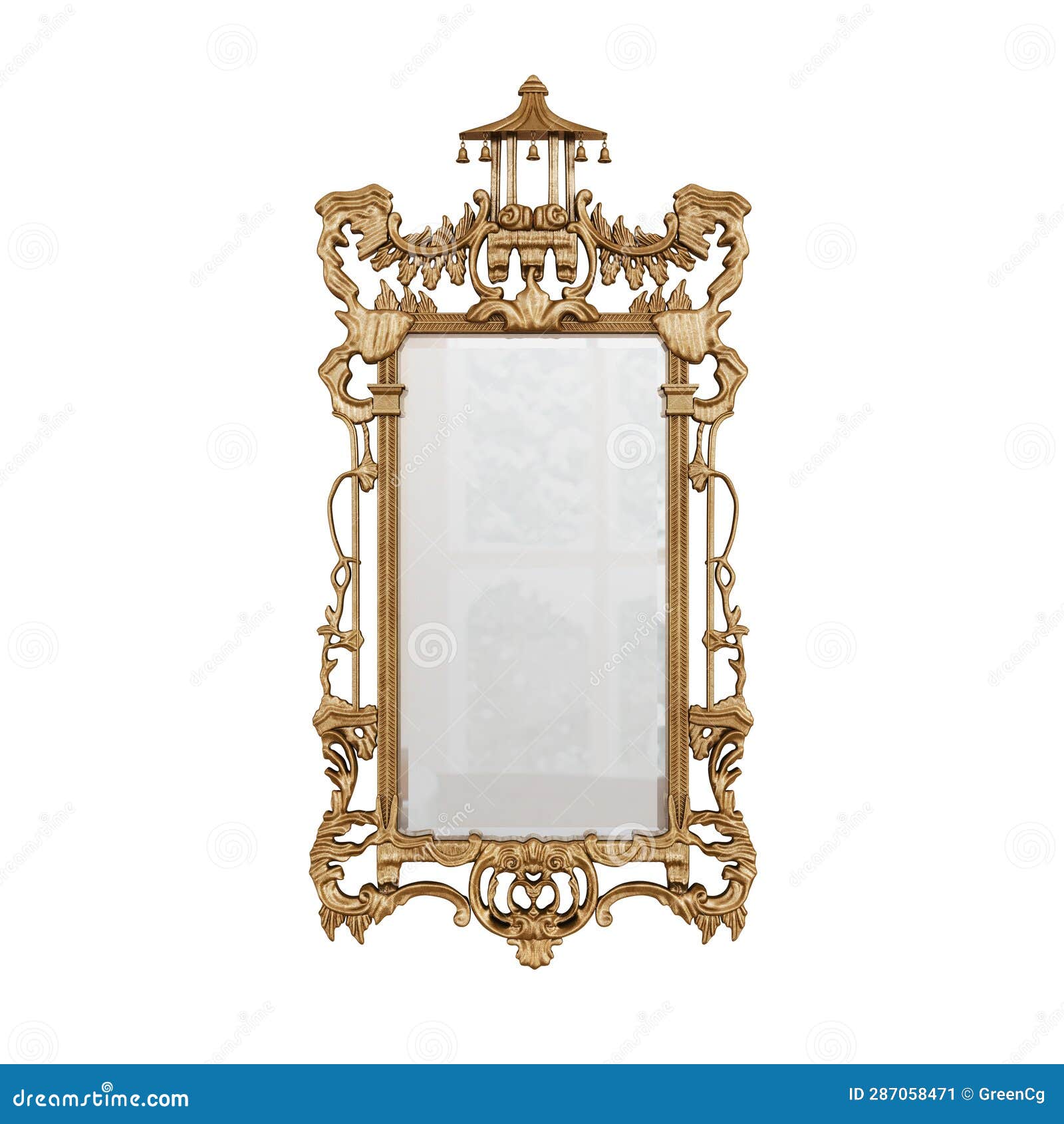 3d Rendering of Antique Classical Mirror in Three Materials Stock ...