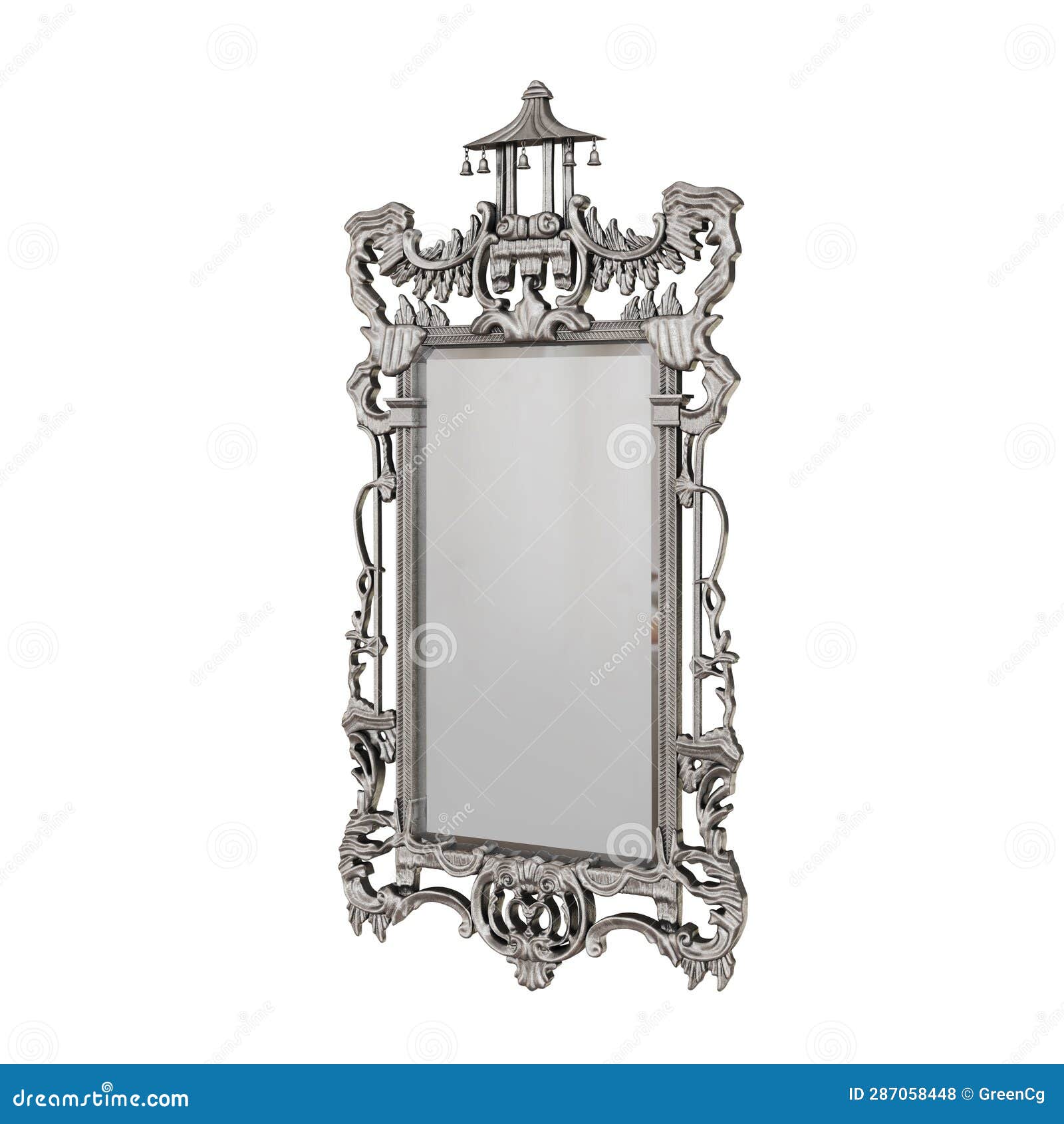 3d Rendering of Antique Classical Mirror in Three Materials Stock ...