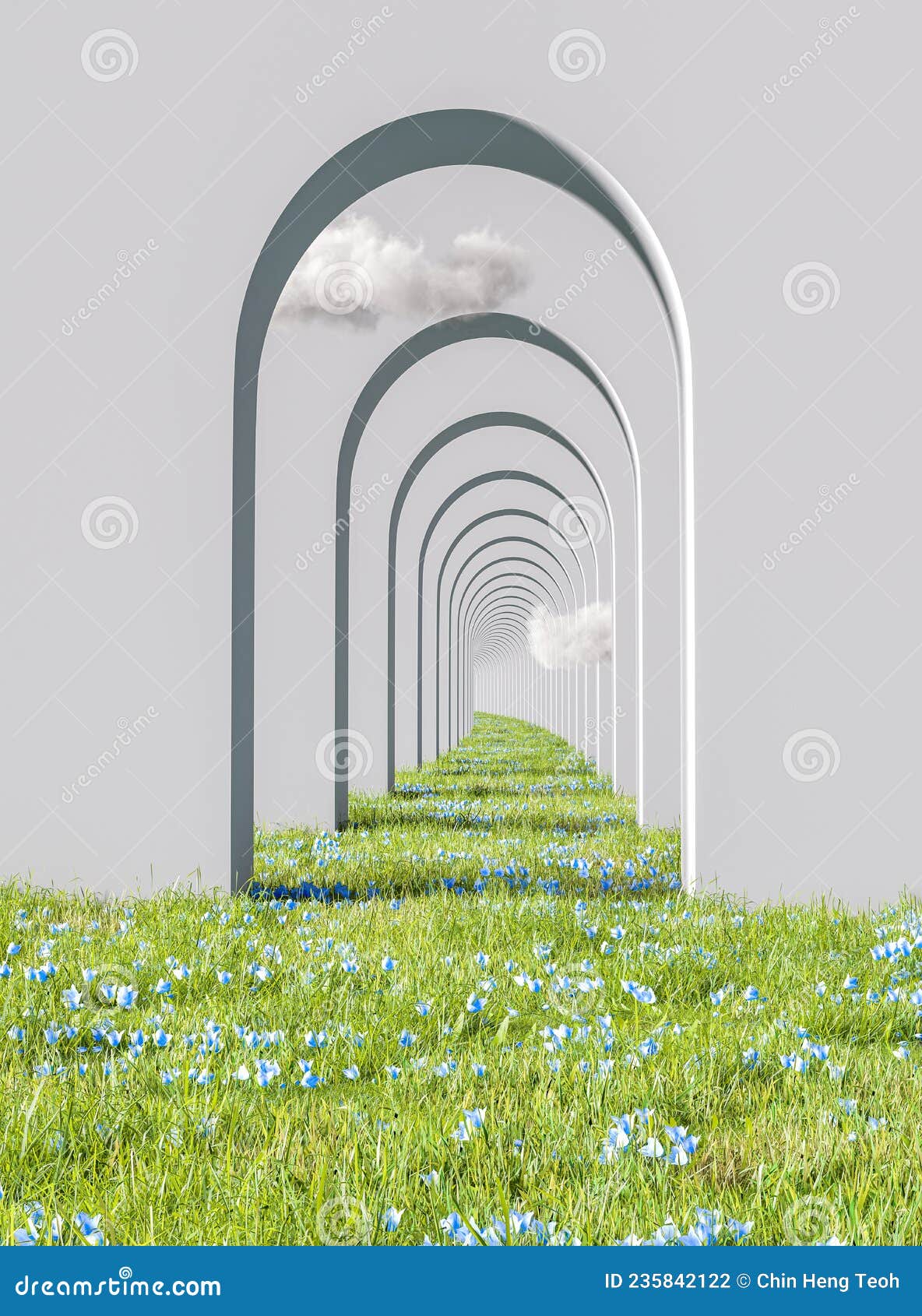3d Rendering. Arch Hallway Simple Geometric Background, Architectural ...