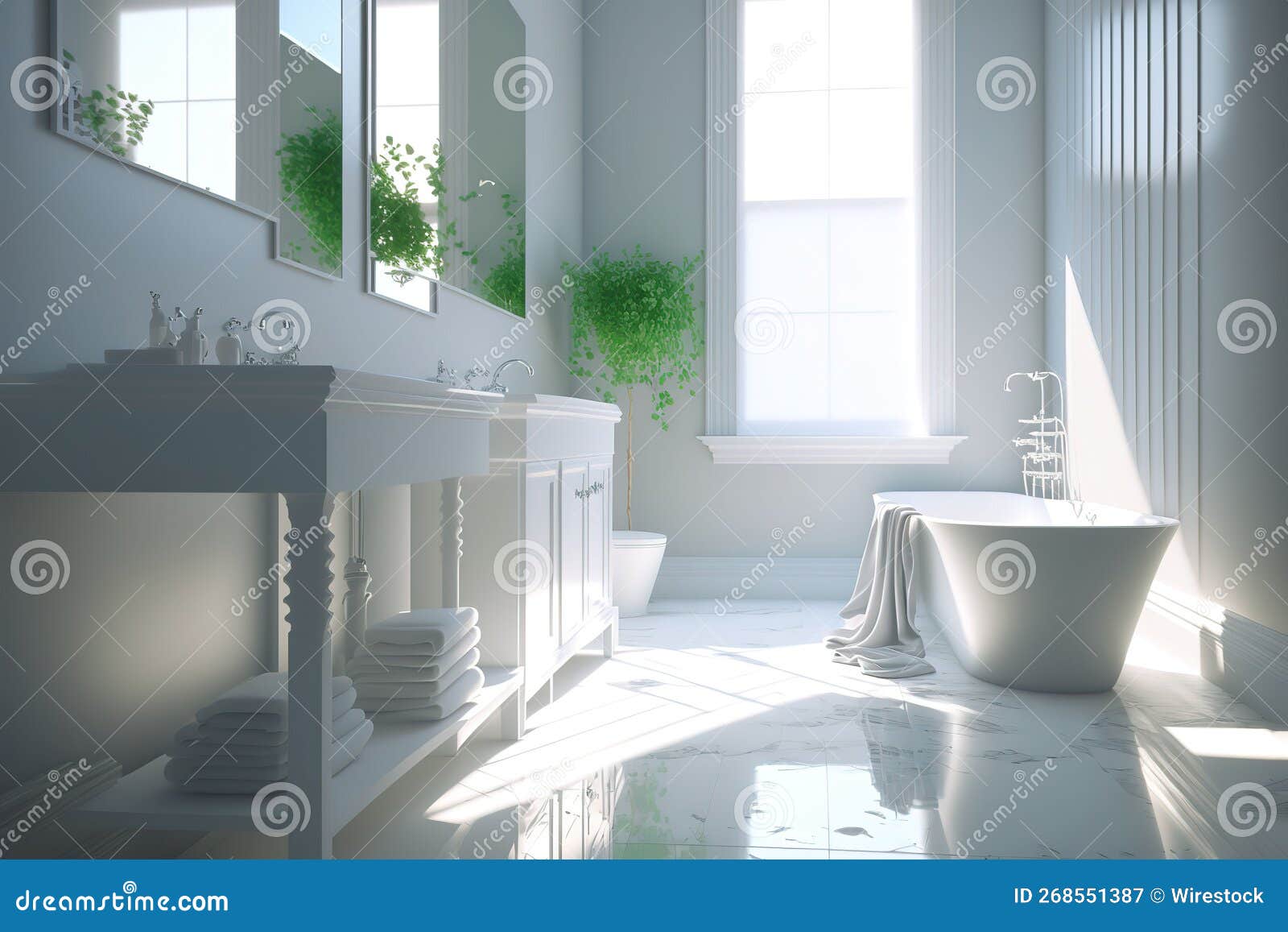 3D Rendering of the Architectural Visualization of the Bathroom Stock ...