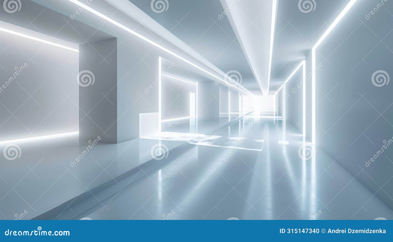 3D Rendering Architecture Design of an Abstract Room with White ...
