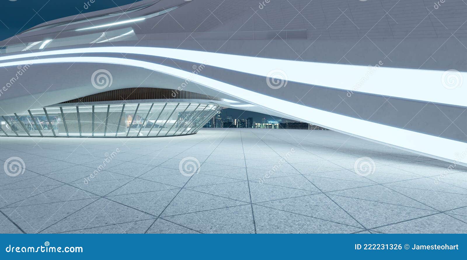 Futuristic Streamlined Design Building Exterior Stock Photography ...