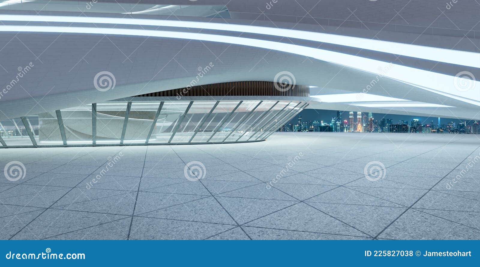 3D Rendering Architecture with Futuristic Streamlined Design Stock ...