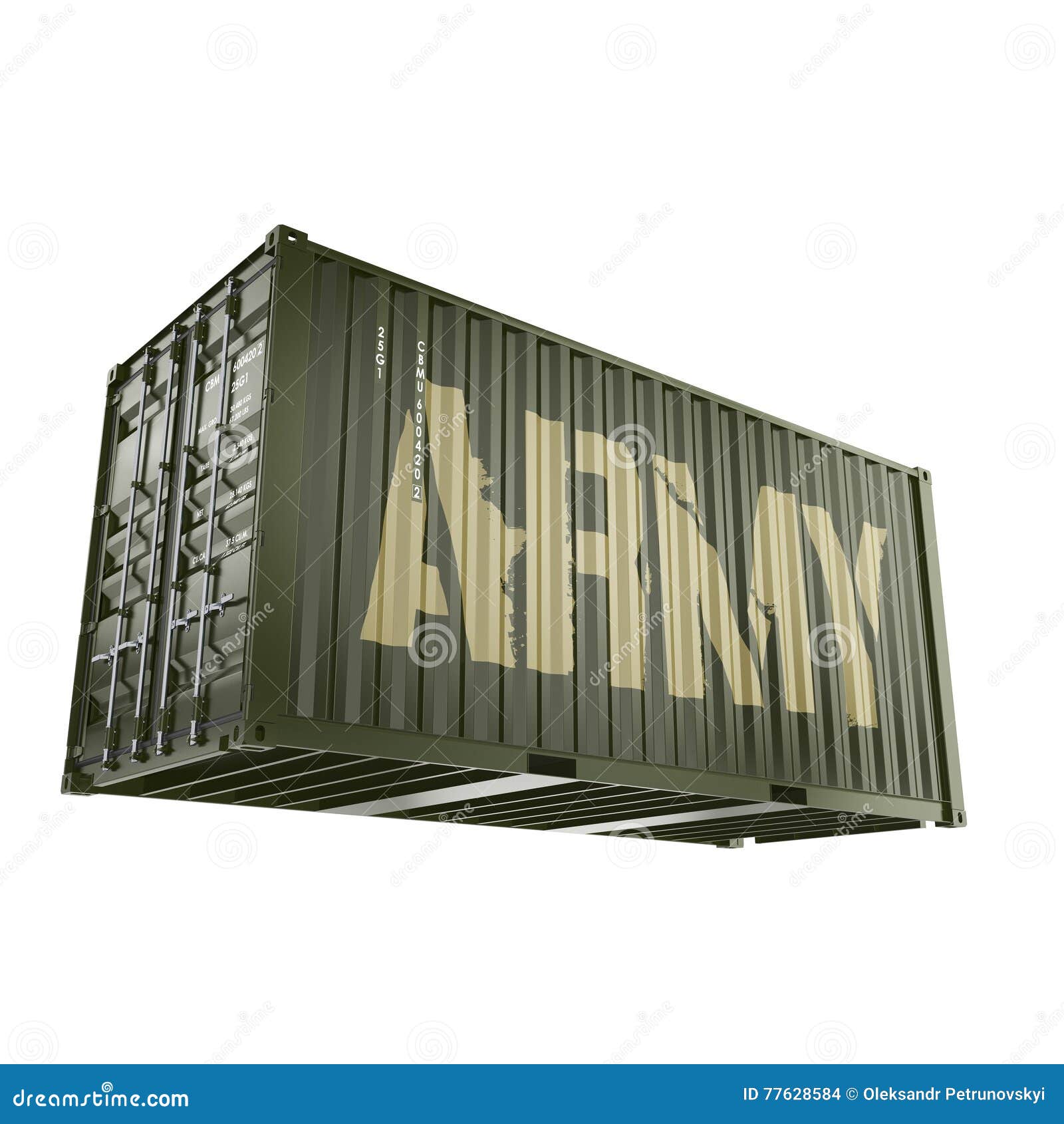 3D Rendering Army Container Stock Illustration - Illustration of ...