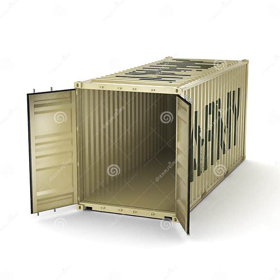 3D Rendering Army Container Stock Illustration - Illustration of ...