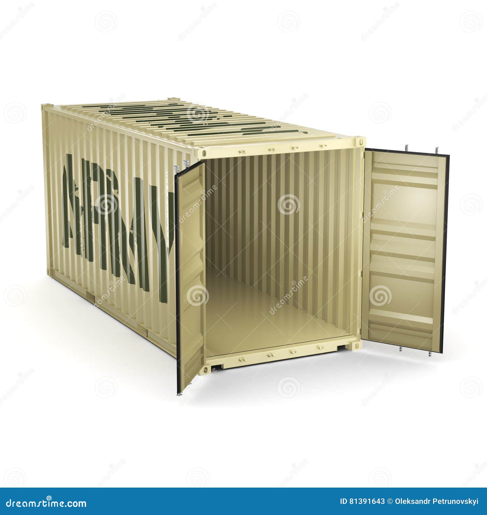 3D Rendering Army Container Stock Illustration - Illustration of color ...