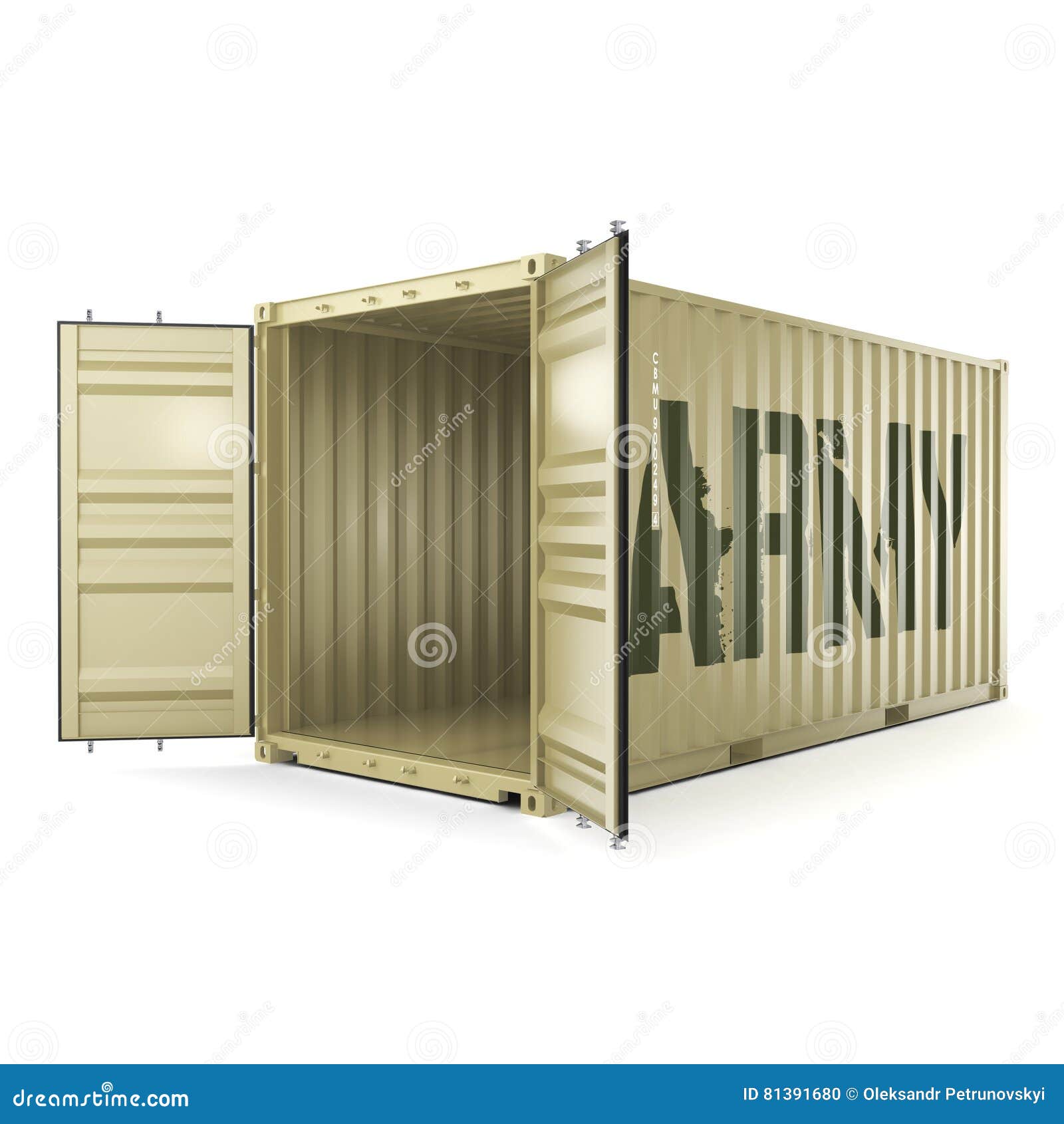 3D Rendering Army Container Stock Illustration - Illustration of rear ...