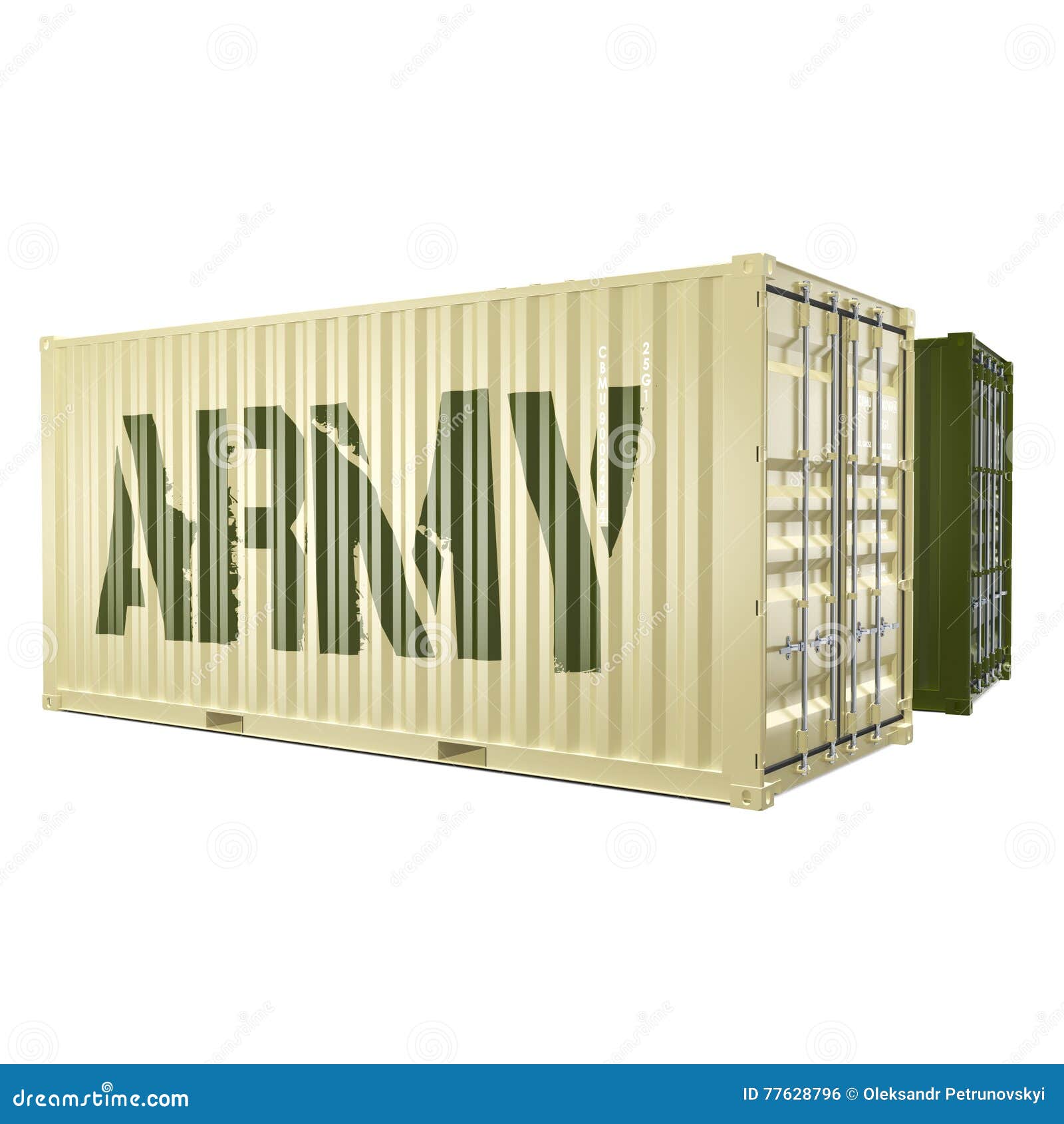 3D Rendering Army Containers Stock Illustration - Illustration of color ...