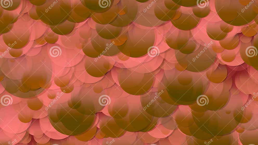 3D Rendering of an Array of Circles. Circles of Different Sizes in ...