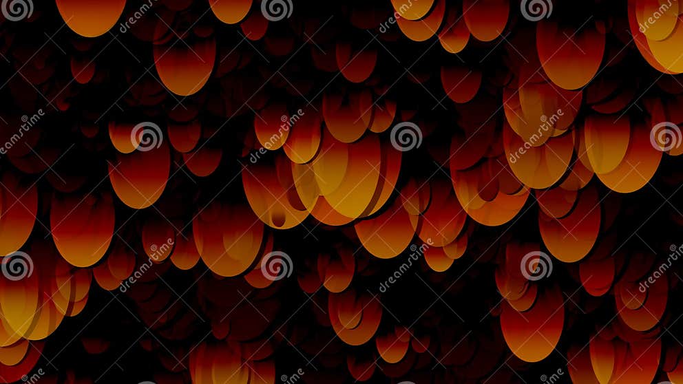 3D Rendering of an Array of Ellipses. Ellipses of Different Sizes in ...