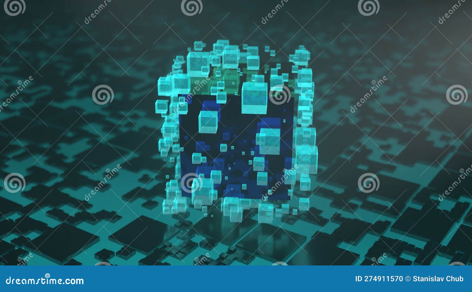 3d Rendering Of The Tesseract. Quantum Computing Installation. The ...