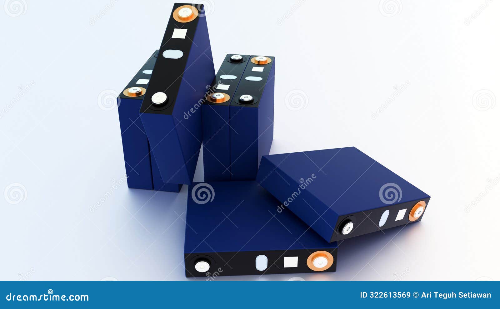 3d Rendering of Array of Prismatic Battery Stock Illustration ...
