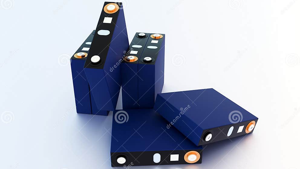 3d Rendering of Array of Prismatic Battery Stock Illustration ...