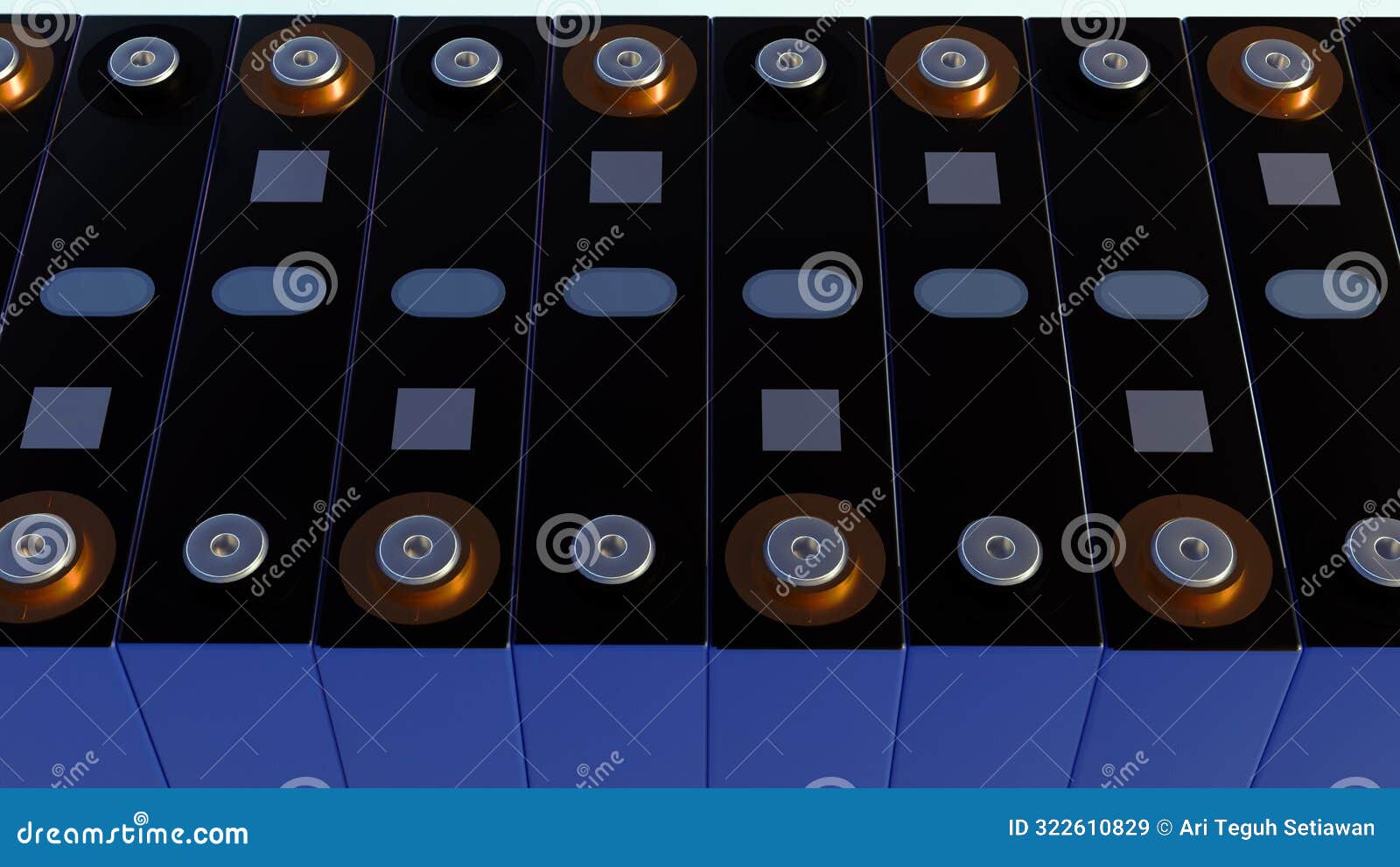 3d Rendering of Array of Prismatic Battery Stock Illustration ...