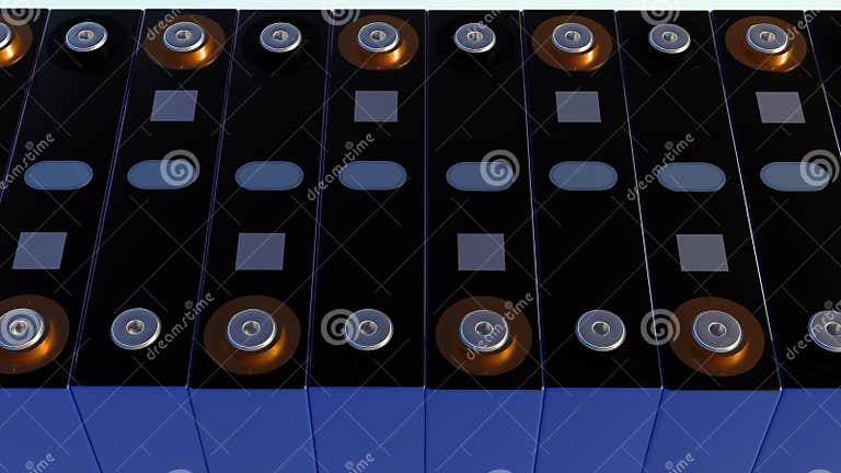 3d Rendering of Array of Prismatic Battery Stock Illustration ...