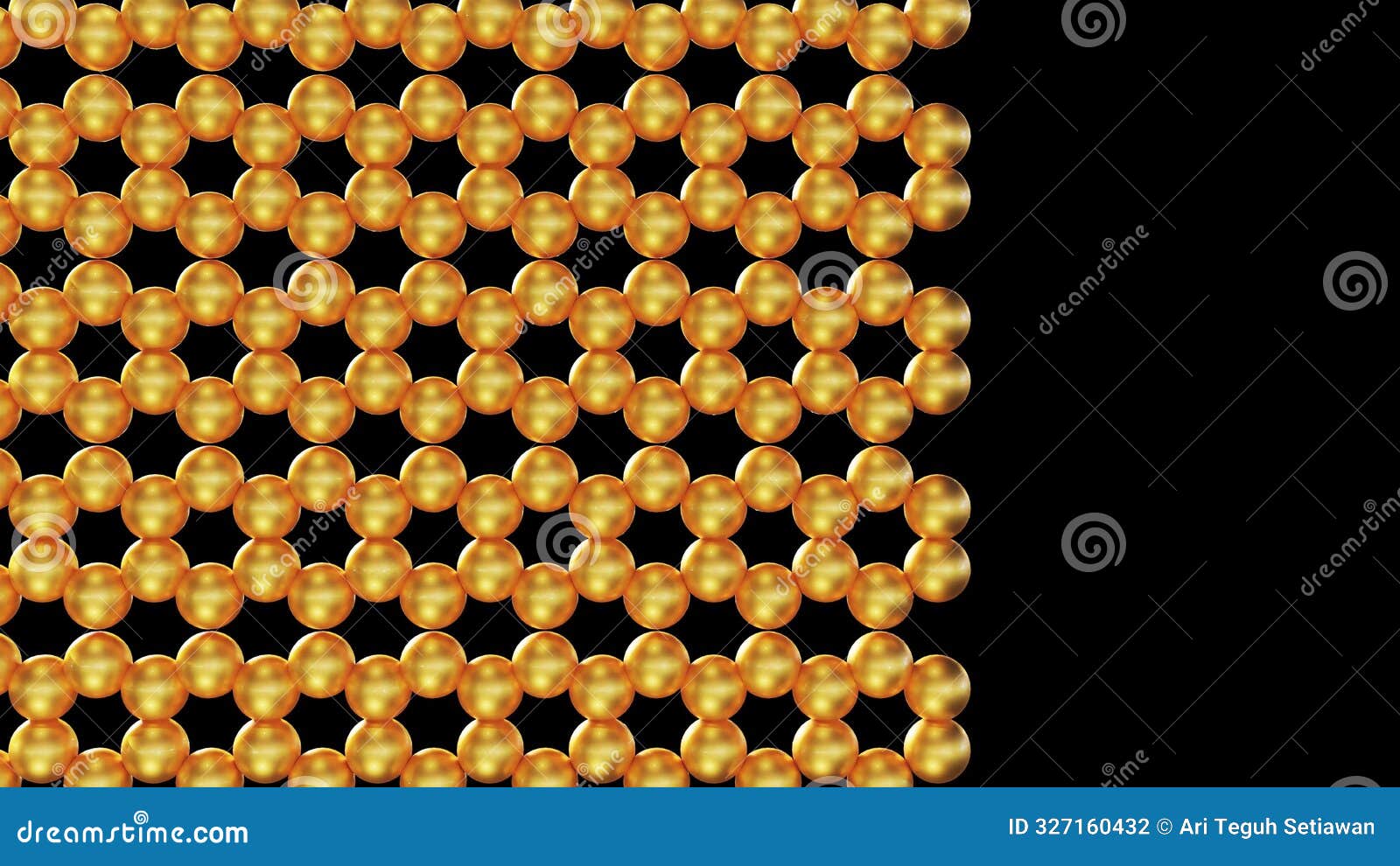 A 3D Rendering of an Array of Spherical Gold Nanoparticles Stock ...
