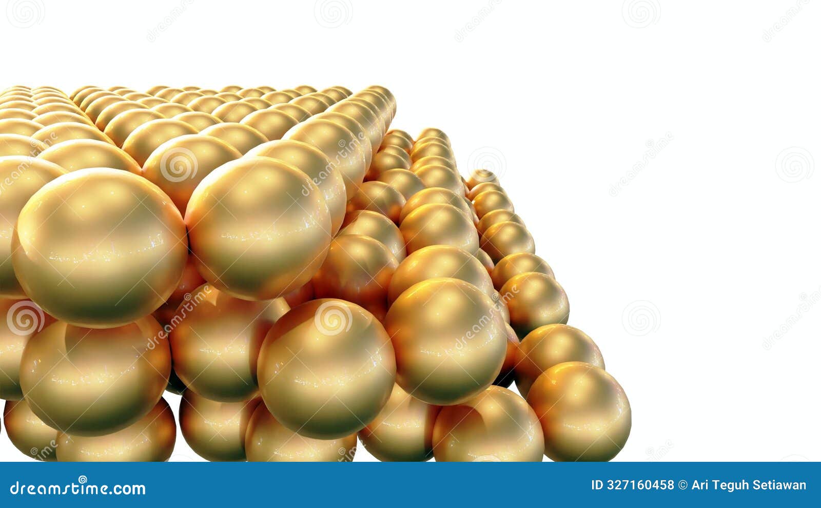 A 3D Rendering of an Array of Spherical Gold Nanoparticles Stock ...