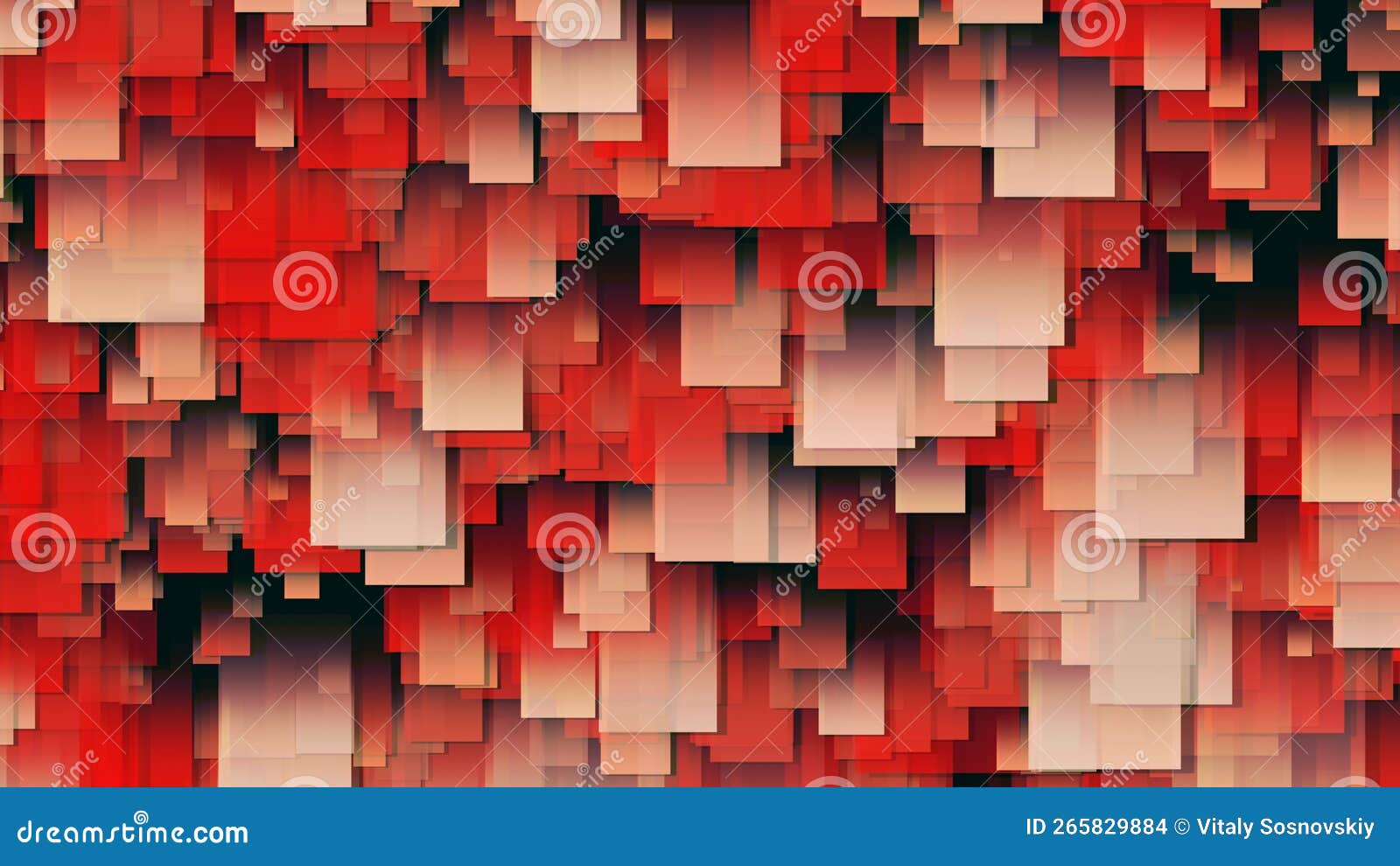 3D Rendering of an Array of Square Stickers. Stickers of Different ...