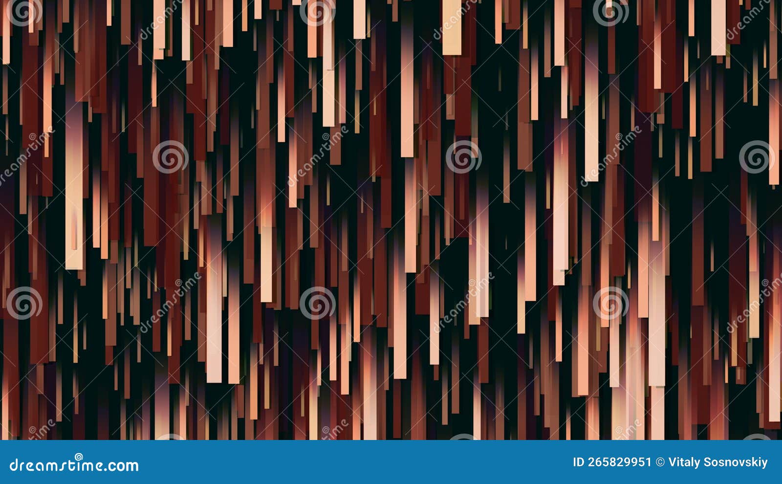 3D Rendering of an Array of Stripes. Stripes of Different Sizes in ...